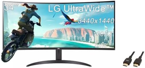 Amazon.com: LG 34 inch UltraWide Curved Monitor, 21:9 WQHD (3440x1440 ...