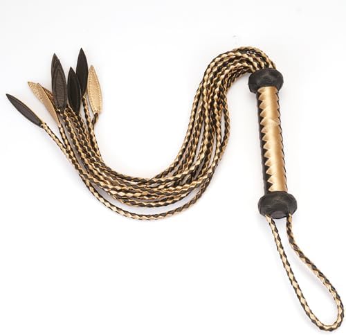 Amazon.com: Tryolove Handwoven Genuine Leather Cat-O'-Nine-Tails Whip ...