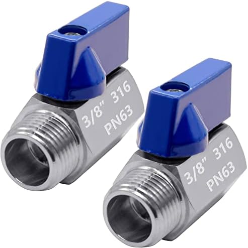 Amazon.com: Beduan Mini Ball Valve Stainless Steel(316) 3/8" NPT Male x NPT Female Mini Ball ...