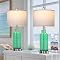 Rinweey 27.5" Coastal Blue Glass Double Gourd Table Lamp Set of 2,3-Way ...