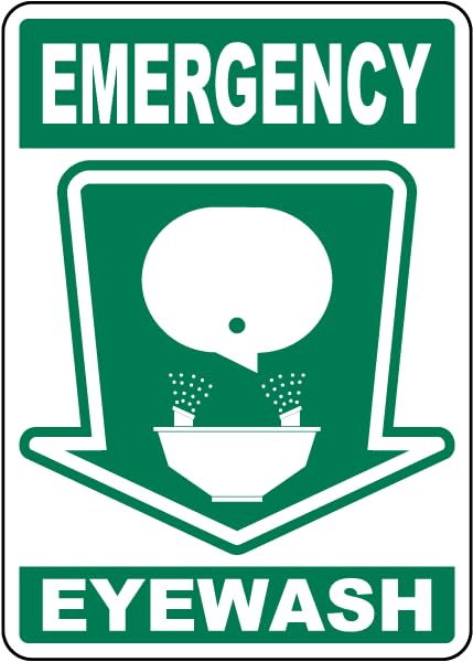 Emergency Eye Wash - 3 Sign | Waterproof Sticker : Amazon.in: Office ...