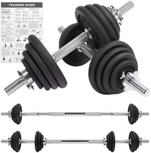 Amazon Basics Adjustable Barbell Lifting Dumbbells Weight Set with Case ...
