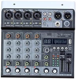 Adiohub 4 Channel Professional Audio Mixer 4-channel built-in EQ/16DSP ...