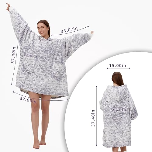 Snapklik.com : Wearable Blanket Hoodie Adult, Oversized Sherpa ...