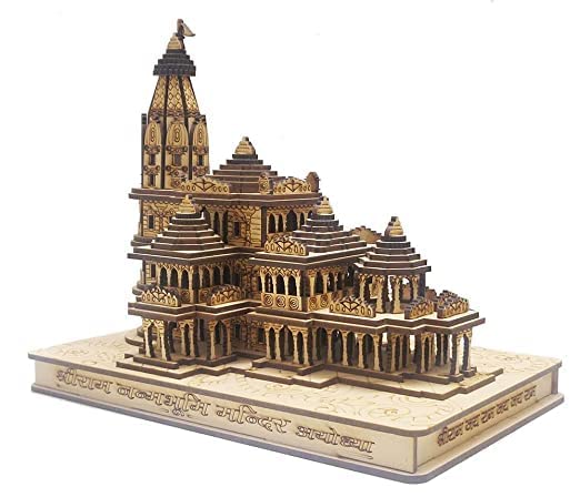 Buy CULTURE CRAFT 3D Pine Wood Shree Ram Mandir Temple Structure || 3d ...