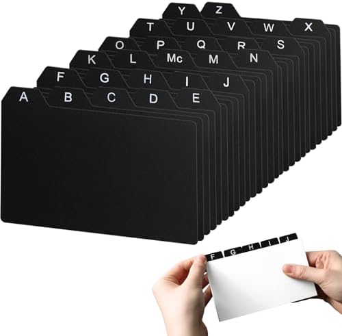 Amazon.com : HIBOX 27PCS Black Index Card Dividers, 5x3.5inch ...