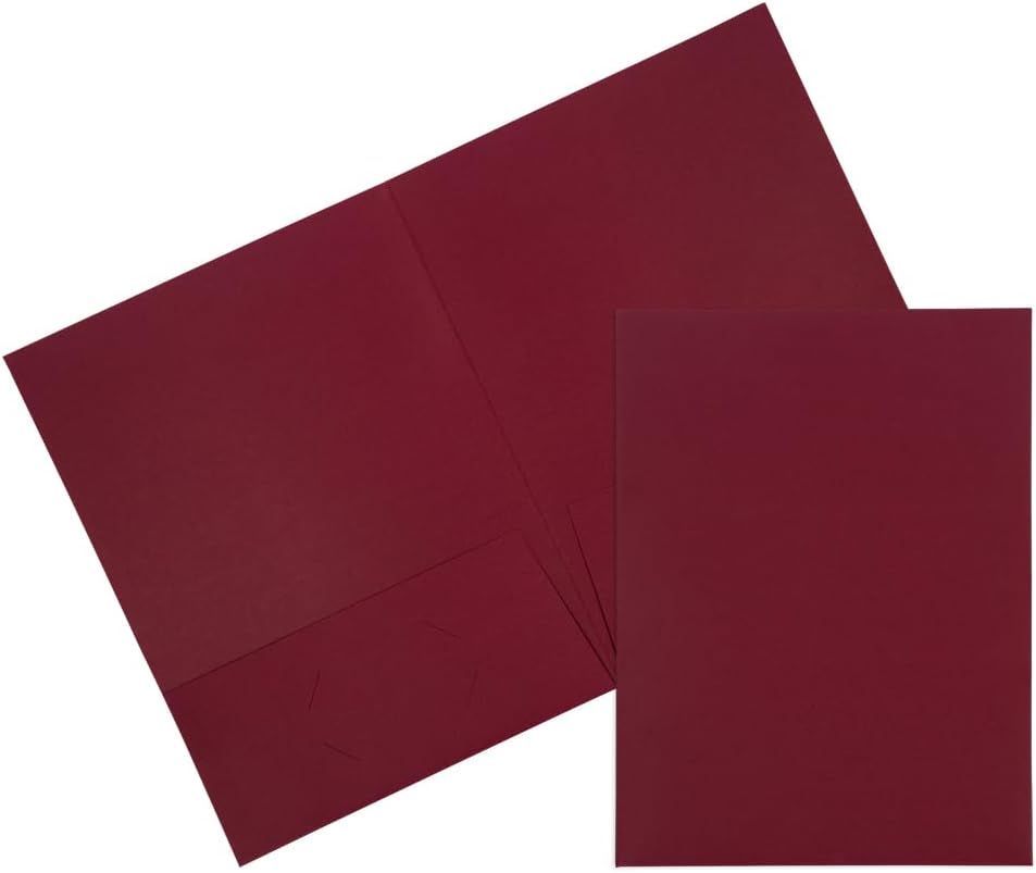 Amazon.com : JAM PAPER Two Pocket Textured Linen Presentation Folders ...