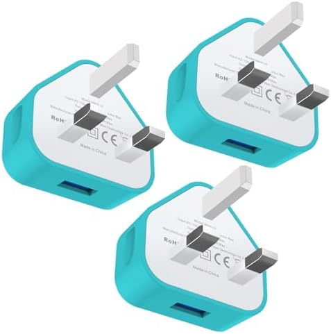 3 Pack Dual USB UK Plug Adaptor 5V/2A Triple Double Port USB Adapter ...