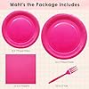 Amazon.com: WYQJHKV Hot pink Party Supplies Set Include Hot Pink Paper ...