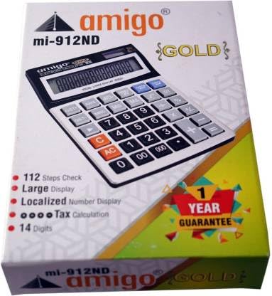 Royal Amigo Amigo Gold 912nd Amigo mi-912ND Basic Calculator (14 Digit) : Amazon.in: Office Products