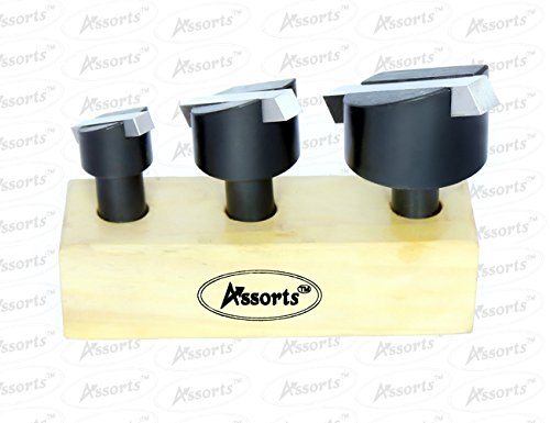 Set of 3 Pcs Fly Cutters 1/2" SHANK + HSS Tool Bit-Wooden Stand ...