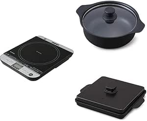 Amazon.co.jp: 【セット買い】アイリスオーヤマ IHコンロ 1口 IHクッキングヒーター 液晶付き 1400W 両側操作パネル IHコンロ 卓上 7段階火力調整 ブラック IHC ...
