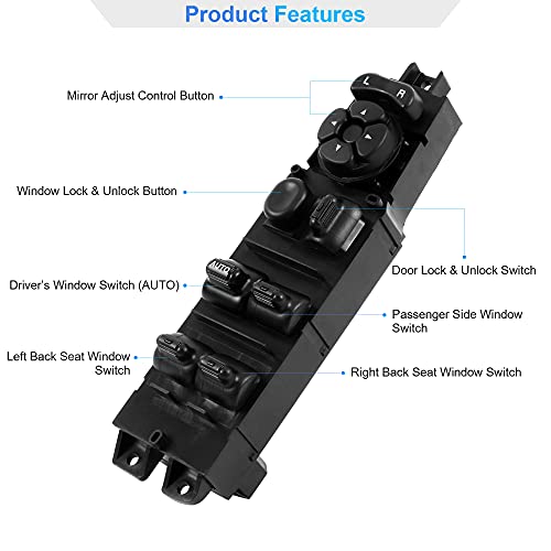 Snapklik.com : Master Power Window Switch And Bezel, Driver Side Window ...