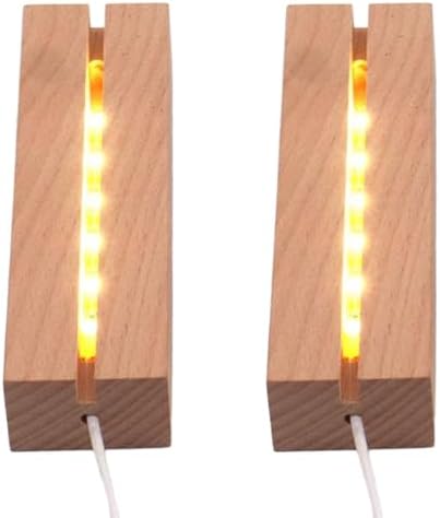 Amazon.com: 2 Pcs 11.81 Inch Wooden LED Light Display Pedestal, Wooden ...