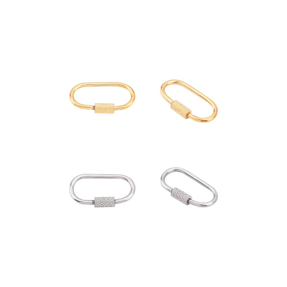 Amazon.com: UNICRAFTALE 4pcs 2 Colors Oval Screw Carabiner Lock Key ...