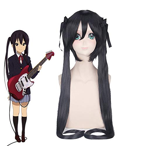 Amazon.com: Anime K-ON! Nakano Azusa Long Black Wig Cosplay Costume ...