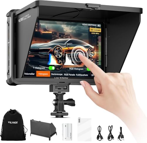 Amazon.com : VILTROX DC-L1 7" 4K HDMI Camera Field Monitor, 600nit ...
