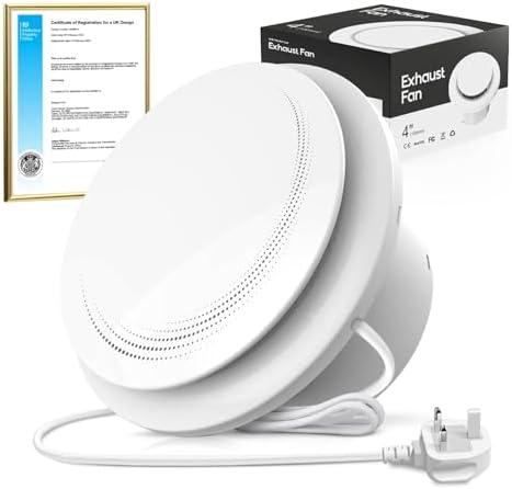 LeKaufen Black Bathroom Extractor Fan 100mm, 4 Inch Exhaust Fan with ...