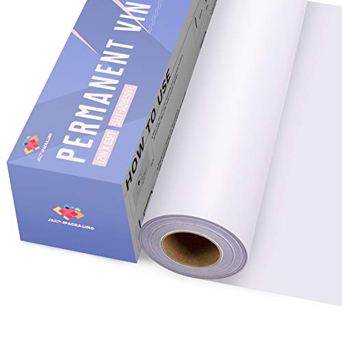 JANDJPACKAGING White Vinyl for Cricut - 12" x 65 FT White - Want It All