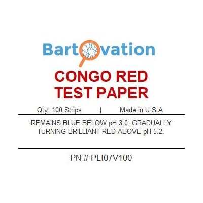 Buy Congo Red Test Paper [Vial of 100 Strips] for Qualitative Narrow ...