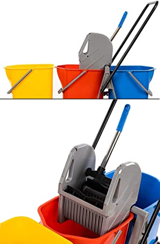Buy TARGET HYGIENE Three Bucket MOP Wringer Trolley| 3 Bucket Wringer ...