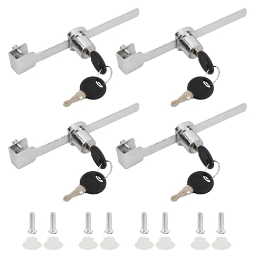 Vivarium Lock, 4 Pack Glass Door Locks, Glass Cabinet Locks, Sliding ...