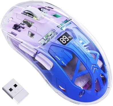 FREEWOLF A2 Wireless Gaming Mouse, Dual Mode 2.4G/Bluetooth PC Gaming Mice, Ergonomic RGB Mouse ...