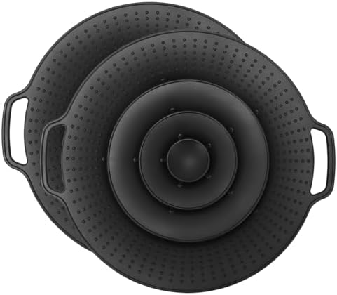 2Pcs Boil Over Spill Stopper Silicone Pan Cover, 26 & 28cm Anti ...