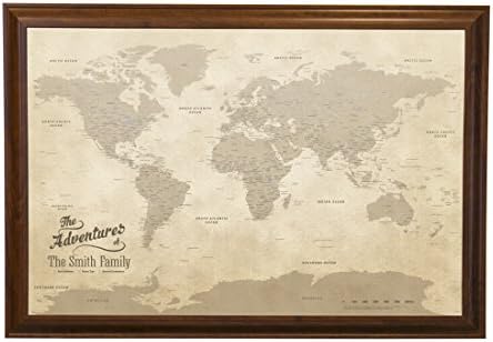 Amazon.com : Personalized Monuments of The World Push Pin Map - Canvas ...