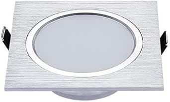 GeRRiT Led Light Recessed Ceiling Downlight Brushed Silver Square Panel ...