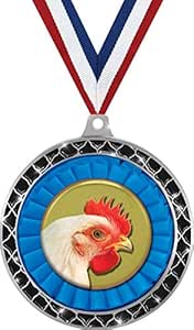Amazon.com : Chicken Black Trellis Medal Silver, 2.5" Chicken Prizes ...