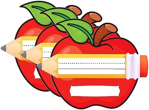 Amazon.com : Apple Cute 4 Inch Name Tags - 30 Pcs for Back to School ...