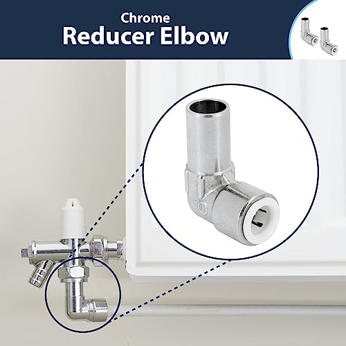 Pipestation Radiator Valve Pipe Reducer 15mm to 10mm Reducing 90 Elbow ...