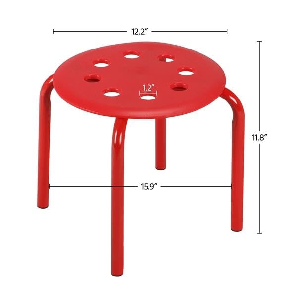 Snapklik.com : 12in Plastic Stack Stools - Colored Classroom Stackable Stools Chairs For ...