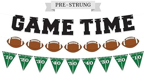 Amazon.com: Game Time Football Banner NO DIY,Football Party Decorations ...
