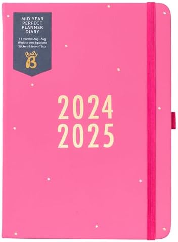 Busy B Mid Year Perfect Planner Diary August 2024 - August 2025 - Pink ...
