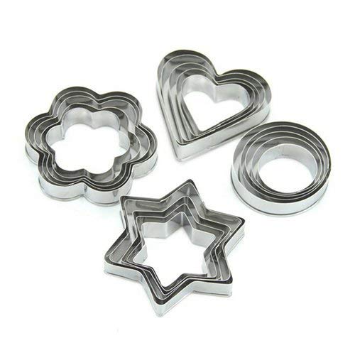 Buy M2 Look 20 Piece Set Stainless Steel with 4 Different Shape of ...