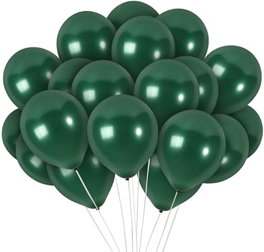 Amazon.com: Treasures Gifted Metallic Emerald Green Balloons 100 Pack ...