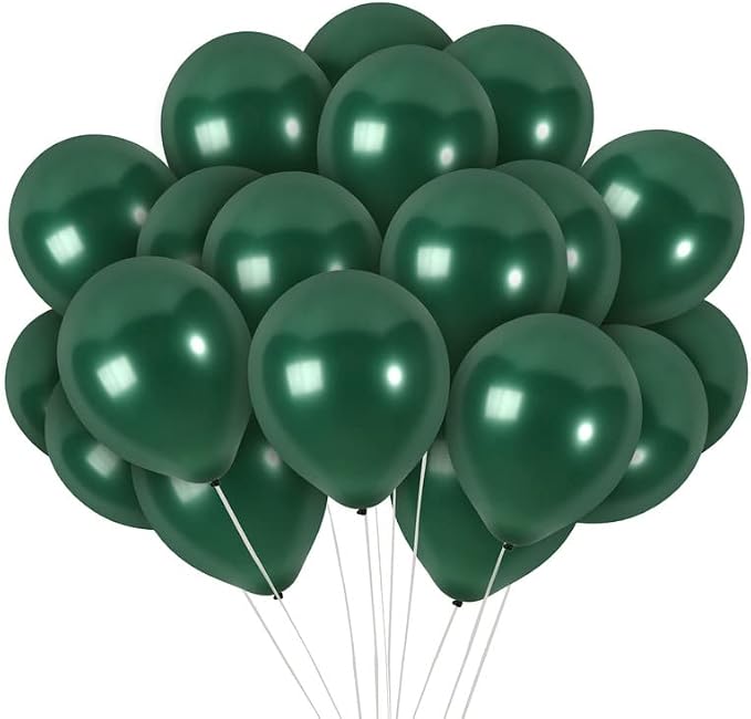 Amazon.com: Treasures Gifted Metallic Emerald Green Balloons 100 Pack ...