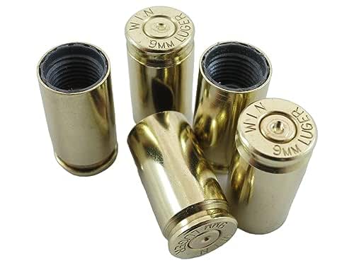 Amazon.com: 9mm Caliber Bullet Shell Casing Universal Tire Valve Stem ...