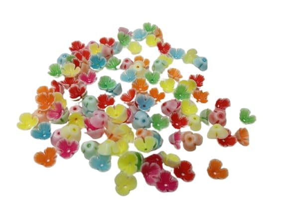 AAASAH® Flower Shaped Beads for Crafts Acrylic Plastic Beads (Pack of ...