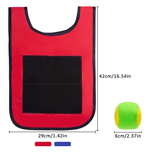 MoonSing Dodgeball Game Set, Throwing Target Game with 10 Sports Balls, 2 Sticky Ball Vest ...