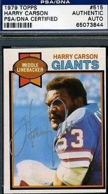 Harry Carson Signed 1979 Topps Authentic Autograph - PSA/DNA Certified ...