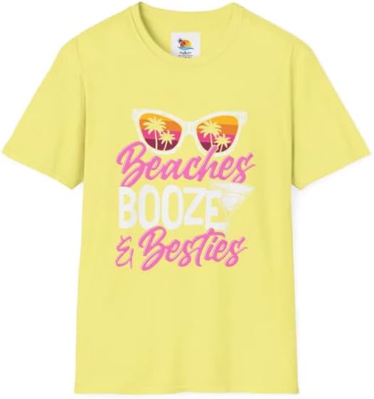 Amazon.com: Stumblerump Beaches, Booze & Besties - Small - Cornsilk ...