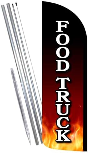 Amazon.com : Food Truck Advertising Swooper Flag Banner, Food Truck ...