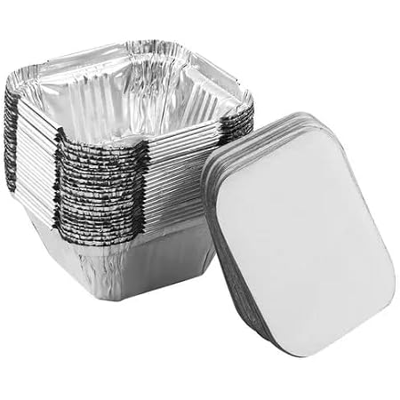 120 ML No 1 Aluminium Foil Food Containers with Lids Takeaway Silver ...