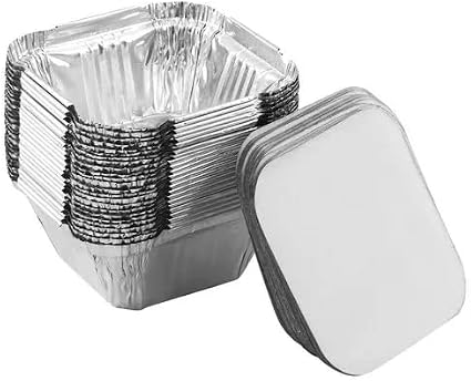 120 ML No 1 Aluminium Foil Food Containers with Lids Takeaway Silver ...