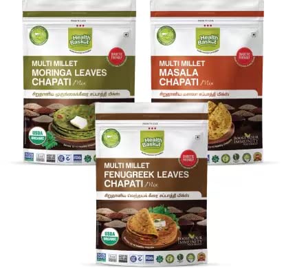 HEALTH BASKET Multi Millet Chapati Mixes – Moringa Leaves, Fenugreek ...