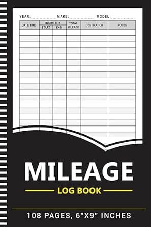 Mileage Log Book: Auto Mileage Journal, Odometer Tracking Logbook ...