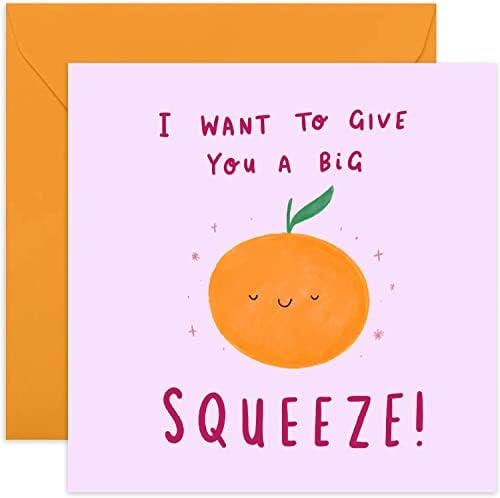 Amazon.com : Old English Co. Orange Thinking of You Greeting Card for ...